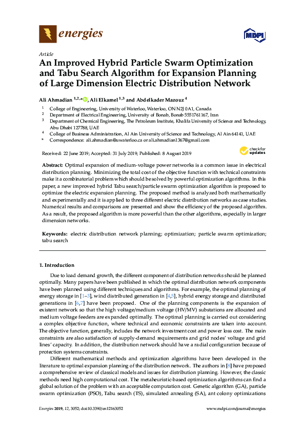 (PDF) An Improved Hybrid Particle Swarm Optimization and Tabu Search ...