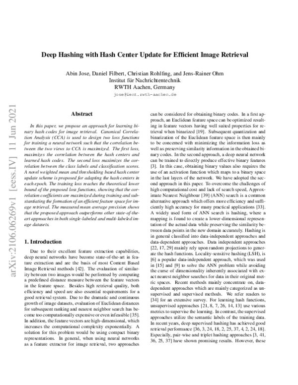 Pdf Deep Hashing With Hash Center Update For Efficient Image Retrieval Abin Jose