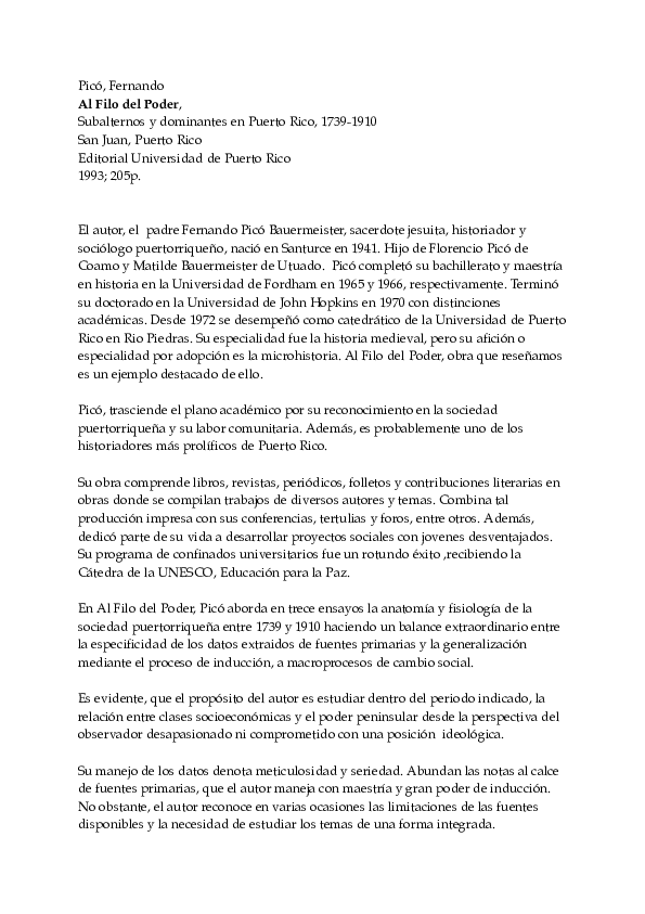 (PDF) Al Filo del Poder, Picó, Fernando