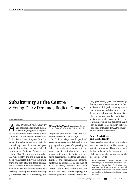(PDF) Subalternity at the Centre - A Young Diary Demands Radical Change