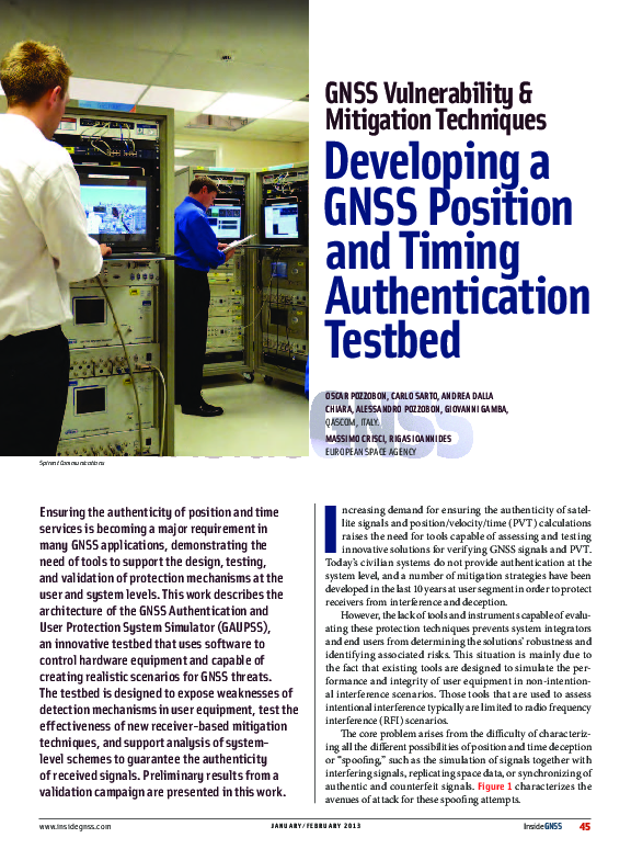(PDF) GNSS Vulnerability & Mitigation Techniques and Timing ...