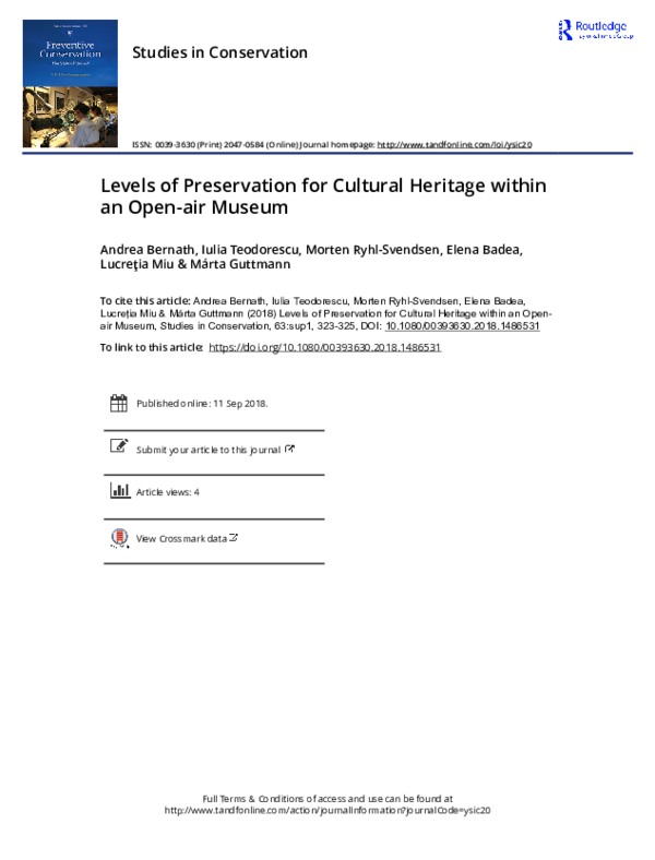 (PDF) Levels of Preservation for Cultural Heritage within an Open-air ...