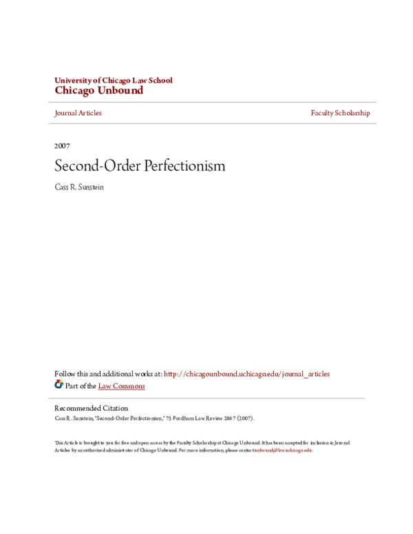 (PDF) Second-Order Perfectionism
