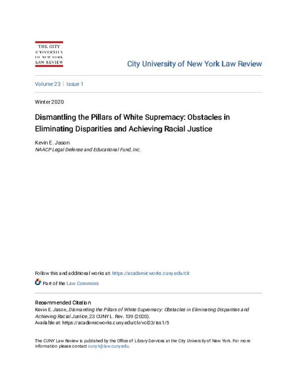 (PDF) Dismantling the Pillars of White Supremacy: Obstacles in ...