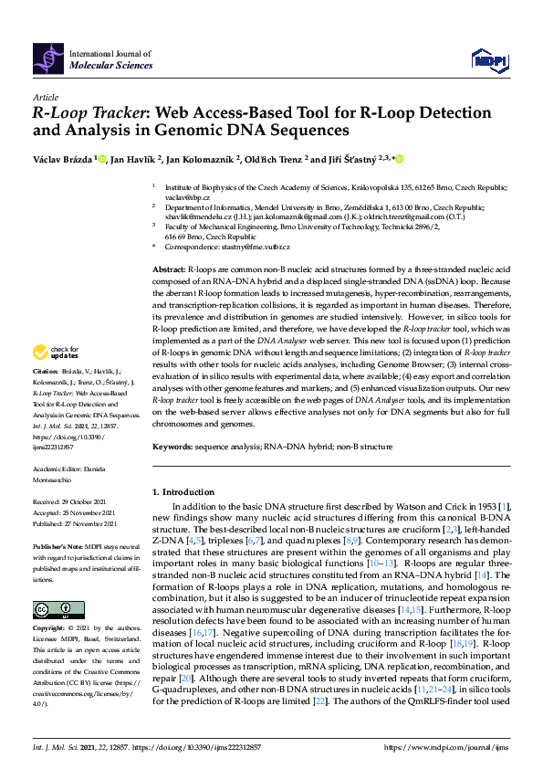 (PDF) R-Loop Tracker: Web Access-Based Tool for R-Loop Detection and Analysis in Genomic DNA ...