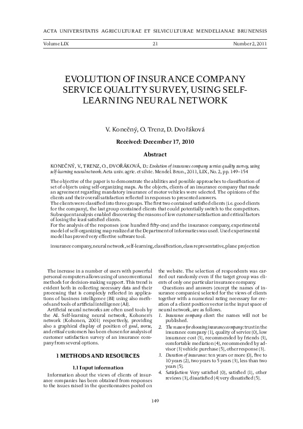 (PDF) Evolution of insurance company service quality survey, using self ...