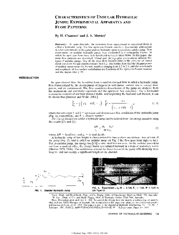 (PDF) Characteristics of Undular Hydraulic Jumps. Experimental Apparatus and Flow Patterns