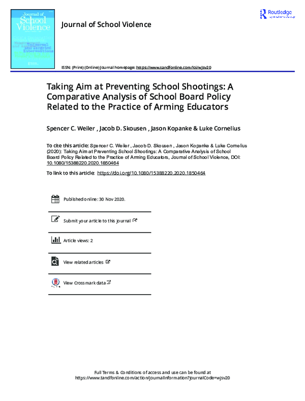 (PDF) Taking Aim at Preventing School Shootings: A Comparative Analysis ...
