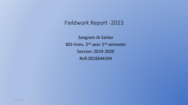 (PDF) Fieldwork presentation 1