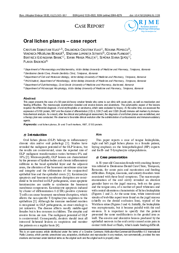 (PDF) Oral lichen planus – case report