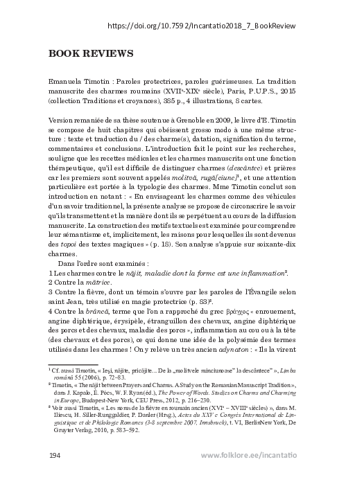 (PDF) Incantatio. Issue 7 - Full Book Review