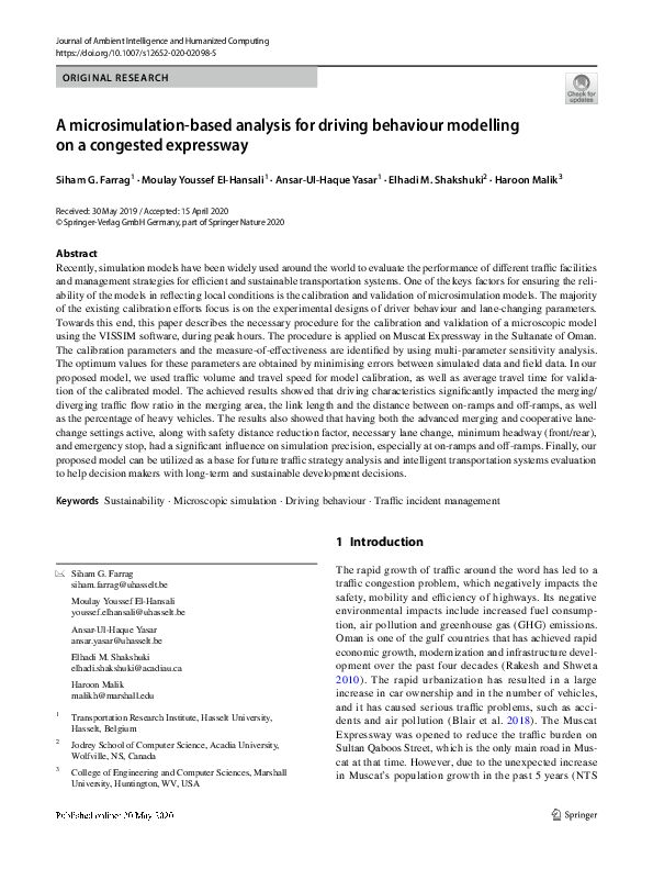 (PDF) A microsimulation-based analysis for driving behaviour modelling on a congested expressway