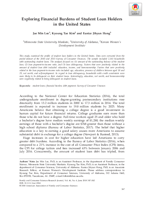 (PDF) Exploring Financial Burdens of Student Loan Holders in the United ...