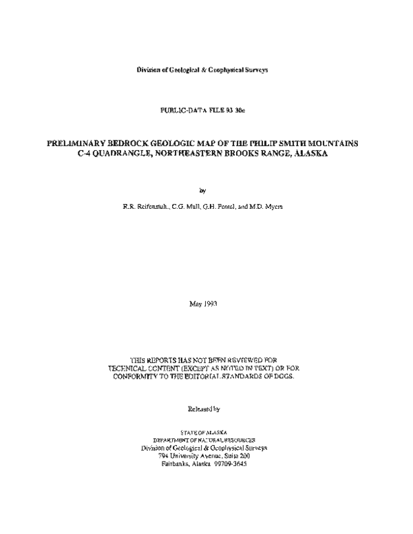 (PDF) Preliminary bedrock geologic map of the Philip Smith Mountains C ...