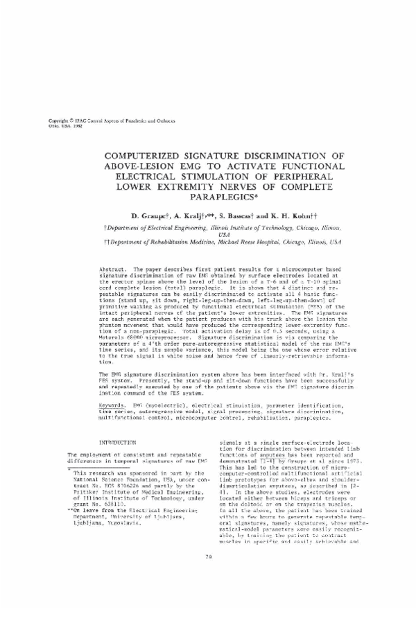 (PDF) Computerized Signature Discrimination of Above-Lesion EMG to ...