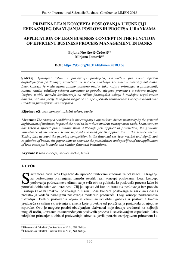 (PDF) Application of Lean Business Concept in the Function of Efficient ...
