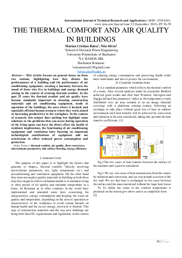 (PDF) The Thermal Comfort and Air Quality in Buildings