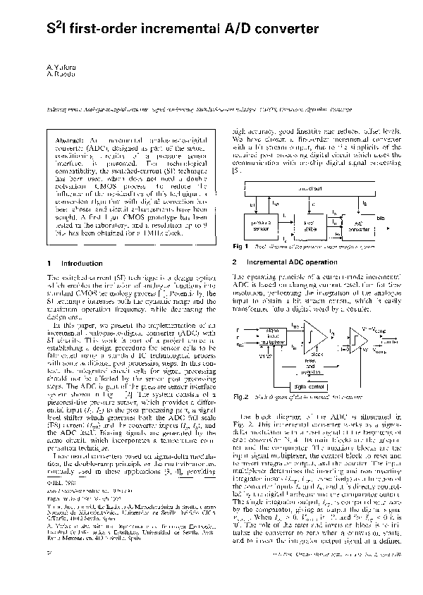 (PDF) S2I first-order incremental A/D converter
