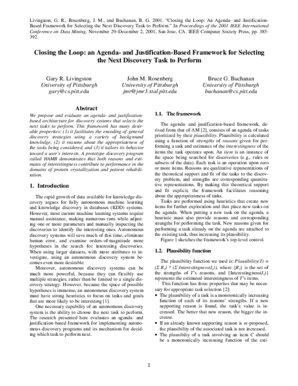 (PDF) Closing the loop: an agenda- and justification-based framework for selecting the next ...