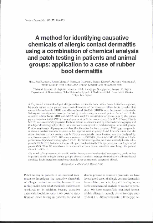 (PDF) A method for identifying causative chemicals of allergic contact ...