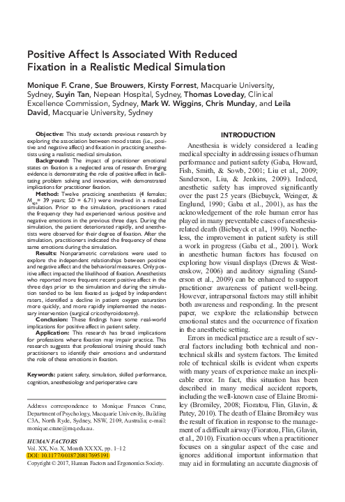 (PDF) Positive Affect Is Associated With Reduced Fixation in a ...