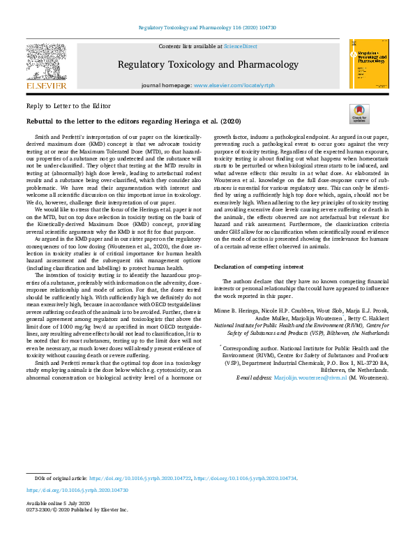 (PDF) Rebuttal to the letter to the editors regarding Heringa et al. (2020)