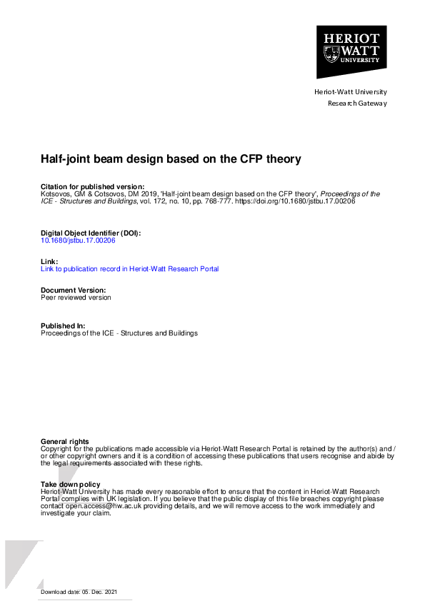 (PDF) Half-joint beam design based on the CFP theory
