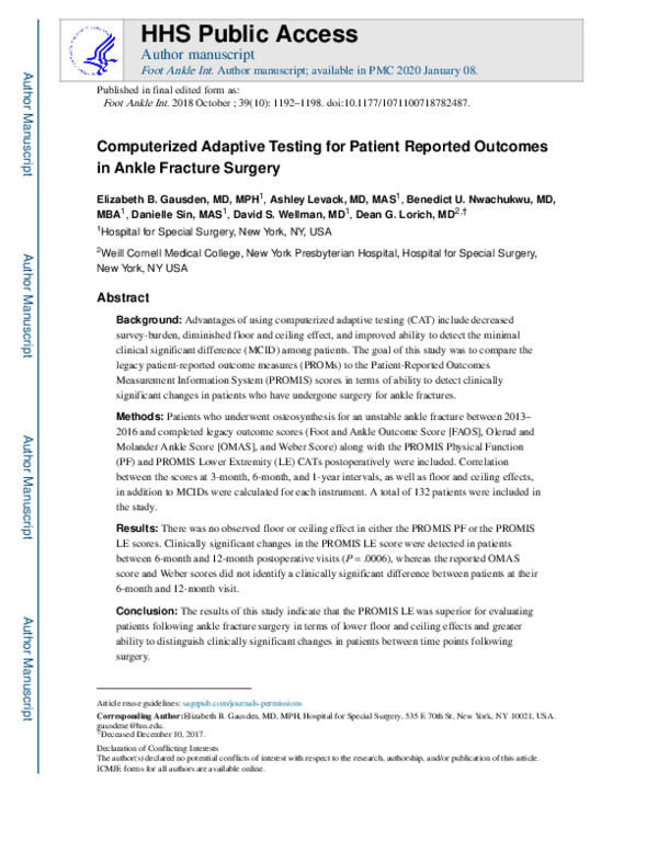 (PDF) Computerized Adaptive Testing for Patient Reported Outcomes in ...