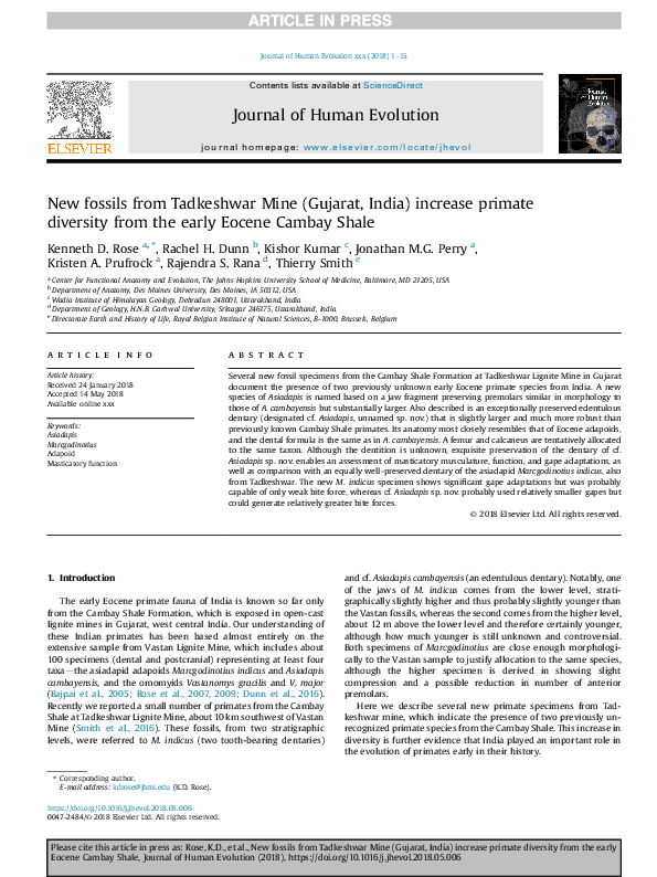 (PDF) New fossils from Tadkeshwar Mine (Gujarat, India) increase ...