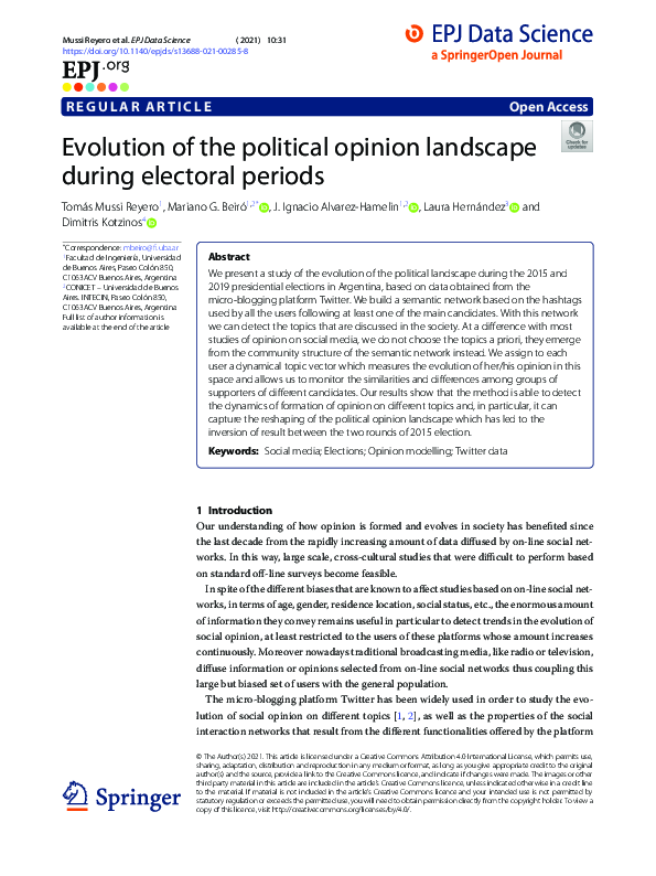 (PDF) Evolution of the political opinion landscape during electoral periods