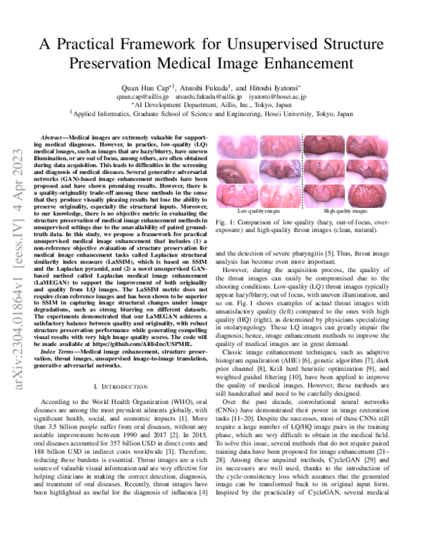 (PDF) A Practical Framework for Unsupervised Structure Preservation Medical Image Enhancement