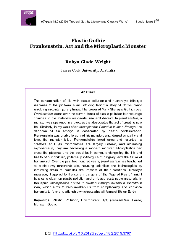 (PDF) Plastic Gothic: Frankenstein, Art and the Microplastic Monster