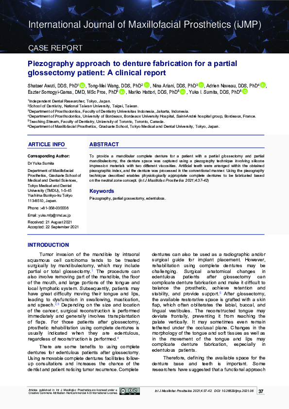 (PDF) Piezography approach to denture fabrication for a partial ...