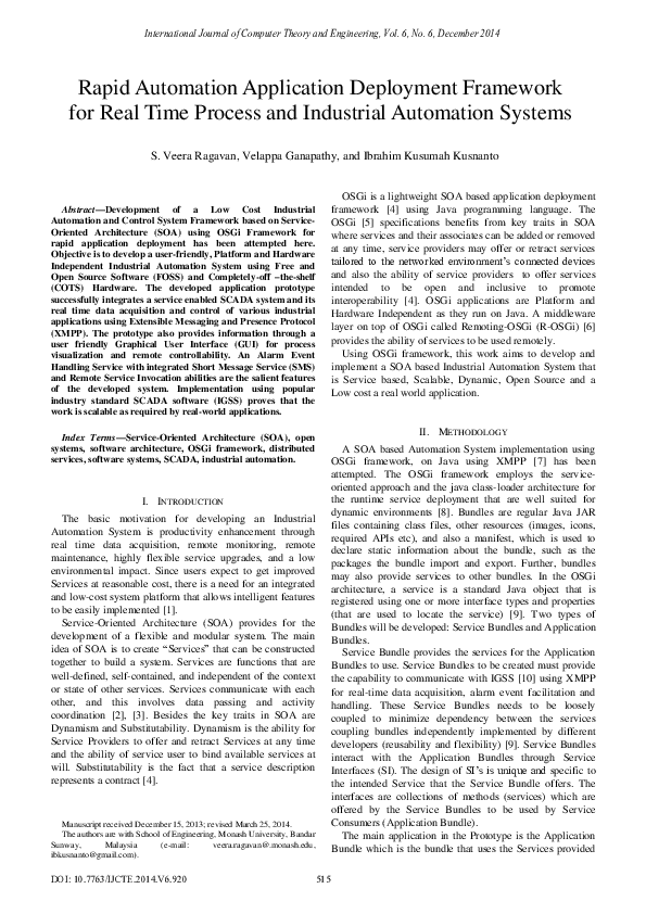 (PDF) Rapid Automation Application Deployment Framework for Real Time Process and Industrial ...