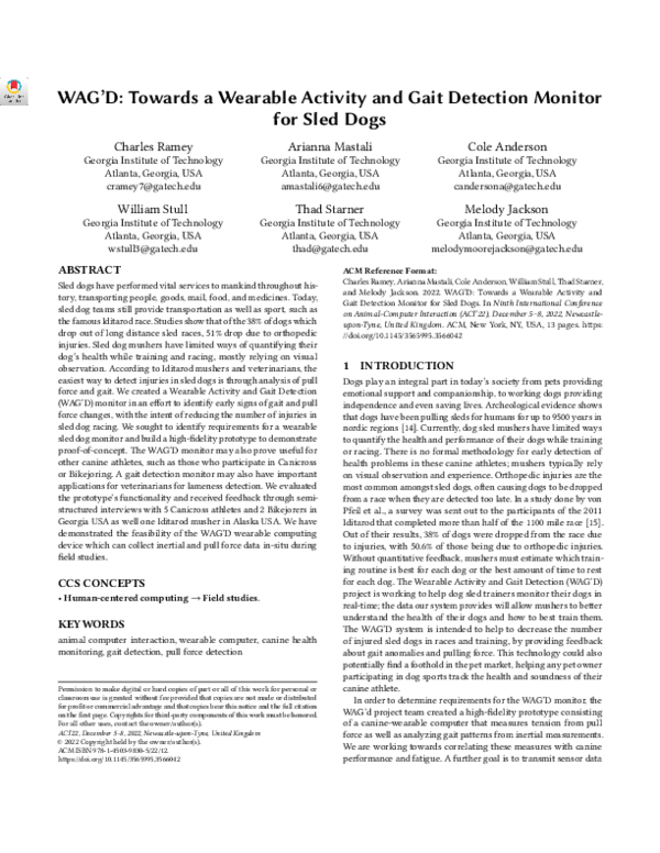 (PDF) WAG’D: Towards a Wearable Activity and Gait Detection Monitor for ...