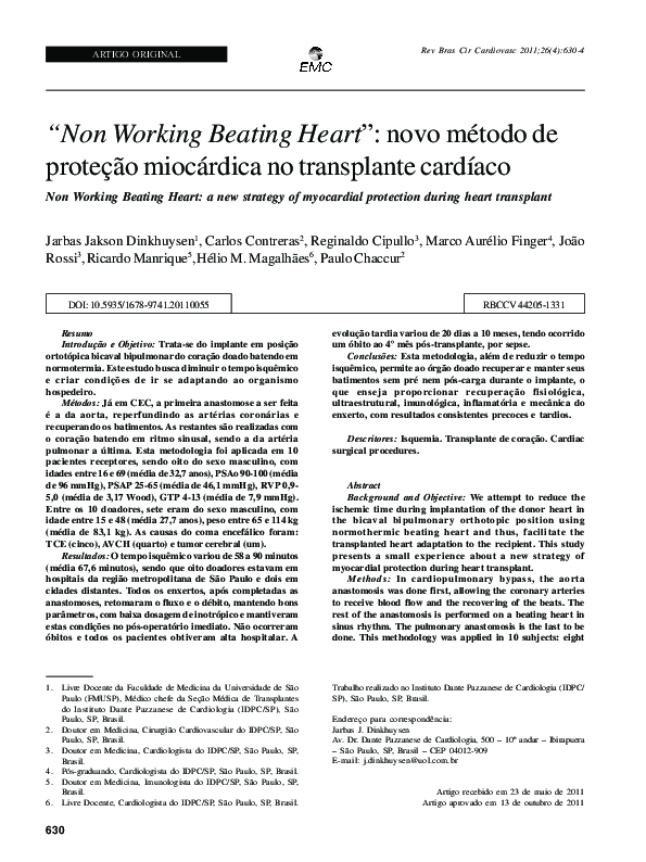 (PDF) Non Working Beating Heart: a new strategy of myocardial ...