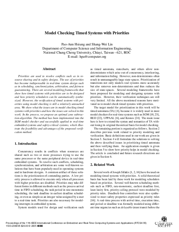 (PDF) Model Checking Timed Systems with Priorities