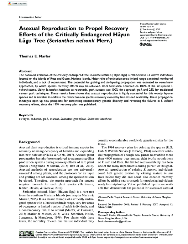 (PDF) Asexual Reproduction to Propel Recovery Efforts of the Critically ...