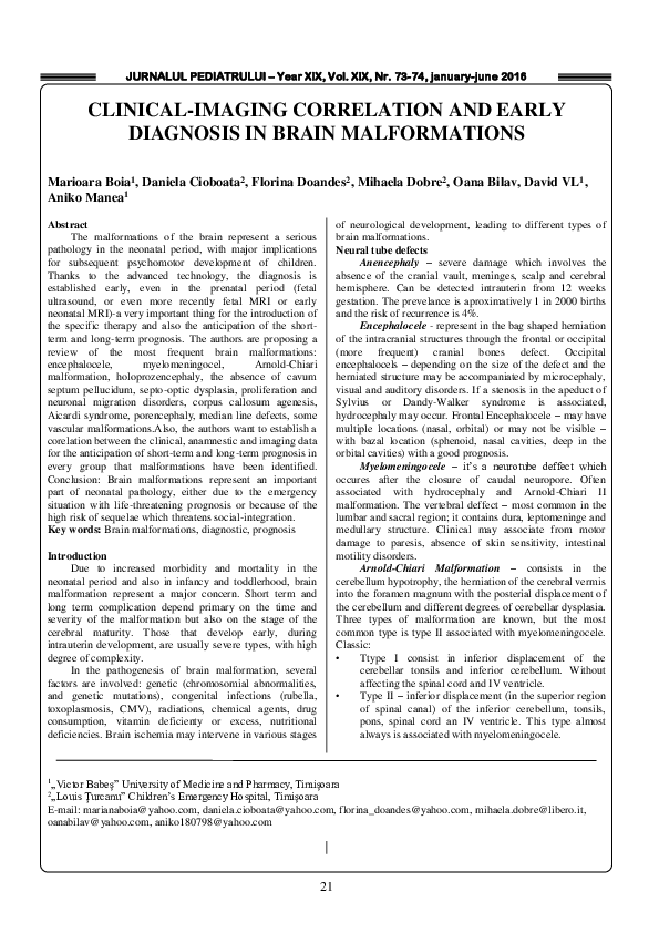 (PDF) Clinical-Imaging Correlation and Early Diagnosis in Brain ...