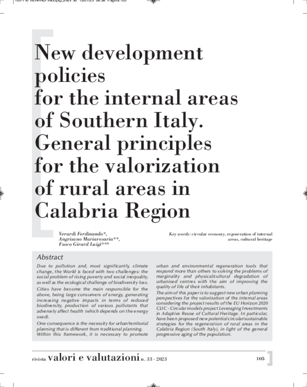 (PDF) New development policies for the internal areas of southern Italy ...