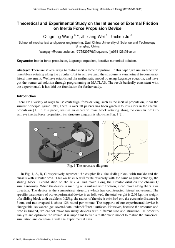 (PDF) Theoretical and Experimental Study on the Influence of External ...