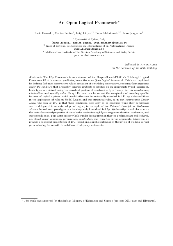 (PDF) An open logical framework