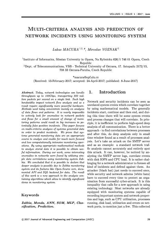 (PDF) Multi-Criteria Analysis and Prediction of Network Incidents Using ...