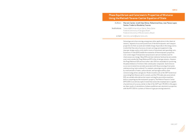 (PDF) MTC EOS for Phase Equilibrium in Mixtures