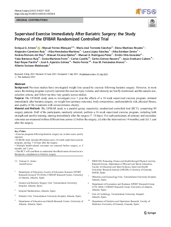 (PDF) Supervised Exercise Immediately After Bariatric Surgery: the ...