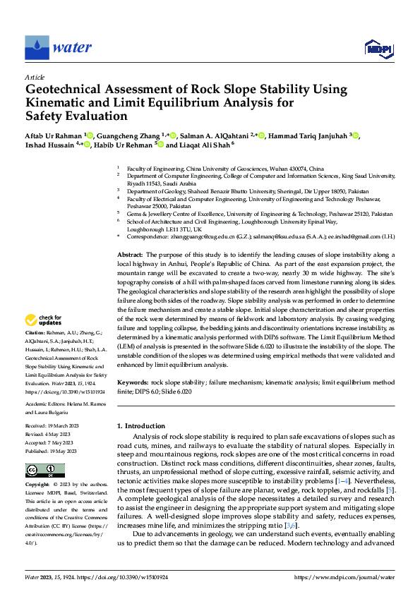 (PDF) Geotechnical Assessment of Rock Slope Stability Using Kinematic ...