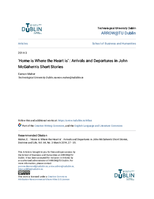(PDF) Home is Where the Heart is' : Arrivals and Departures in John ...