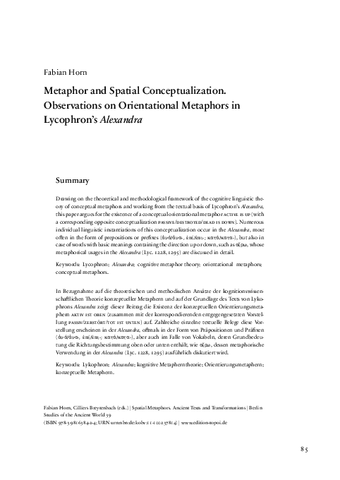 (PDF) Metaphor and Spatial Conceptualization | Fabian Horn - Academia.edu