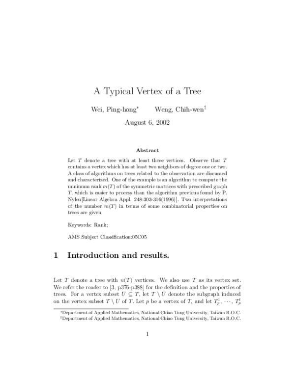 (PDF) A typical vertex of a tree