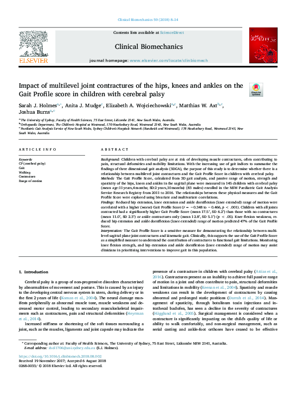 (PDF) Impact of multilevel joint contractures of the hips, knees and ...